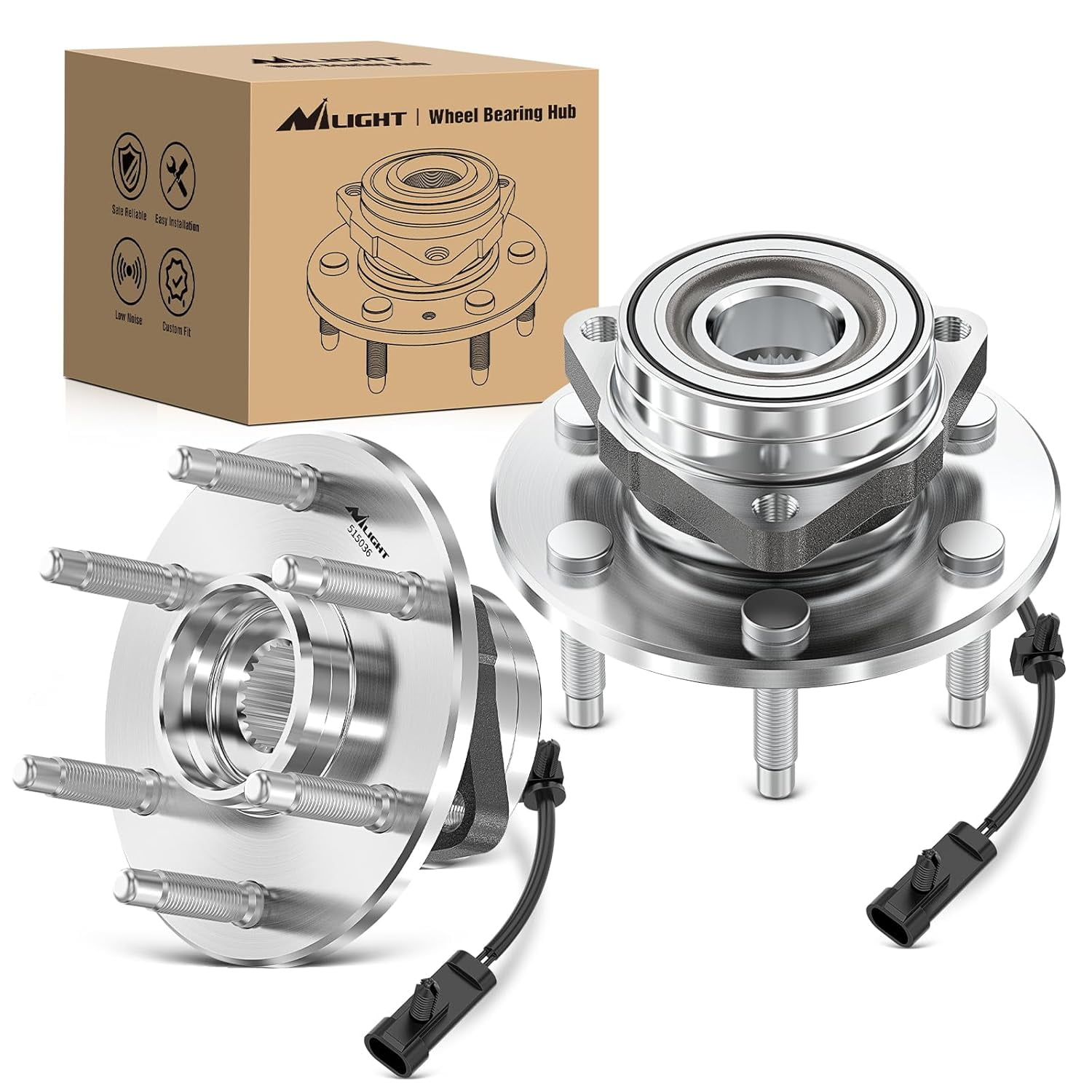 Nilight Front Wheel Bearing Hubs Assembly for GMC Chevy Silverado ...