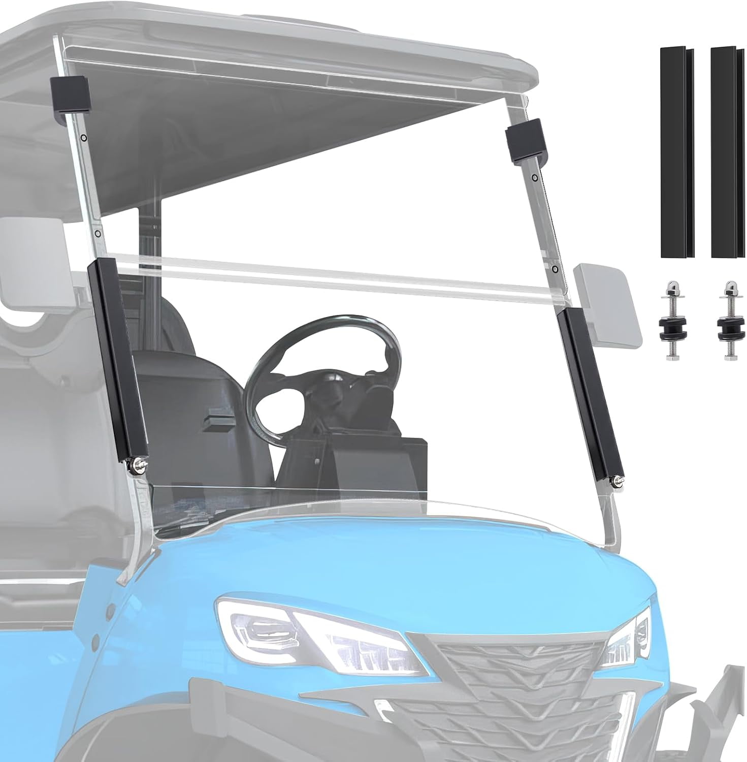 Nilight Golf Cart Windshield for Front Window Foldable Windproof UV ...