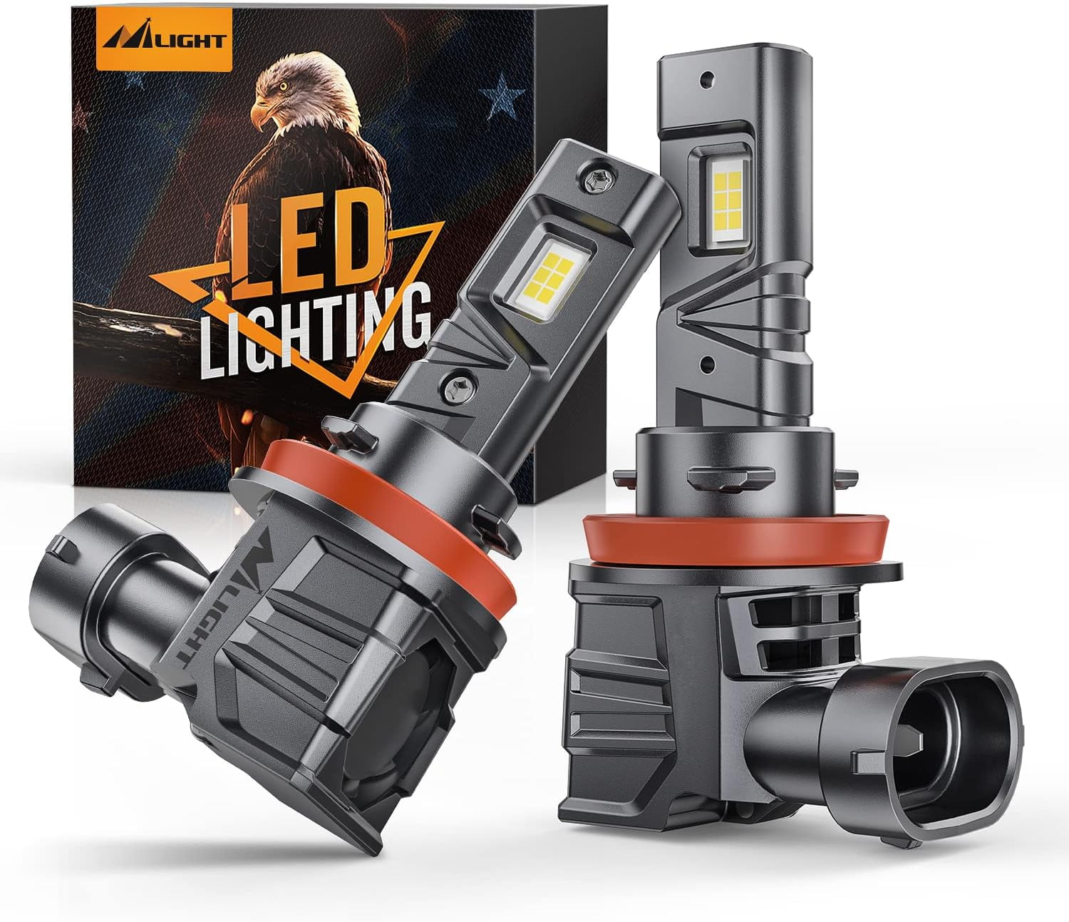 Nilight H11/H9/H8 LED Headlight Bulbs 16000LM 500% Brighter Cool White ...