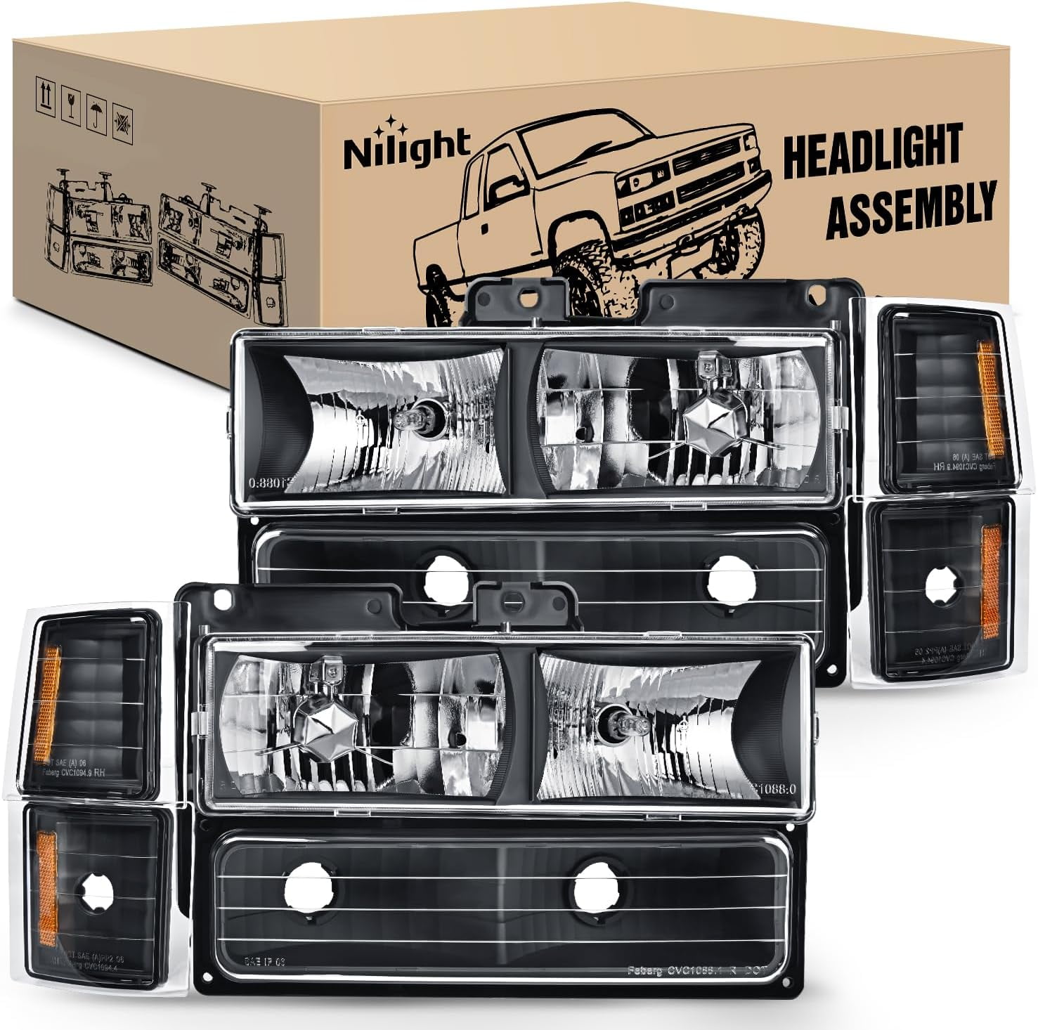Nilight Chevy Silverado Headlight Assembly - Waterproof IP65 - Walmart.com