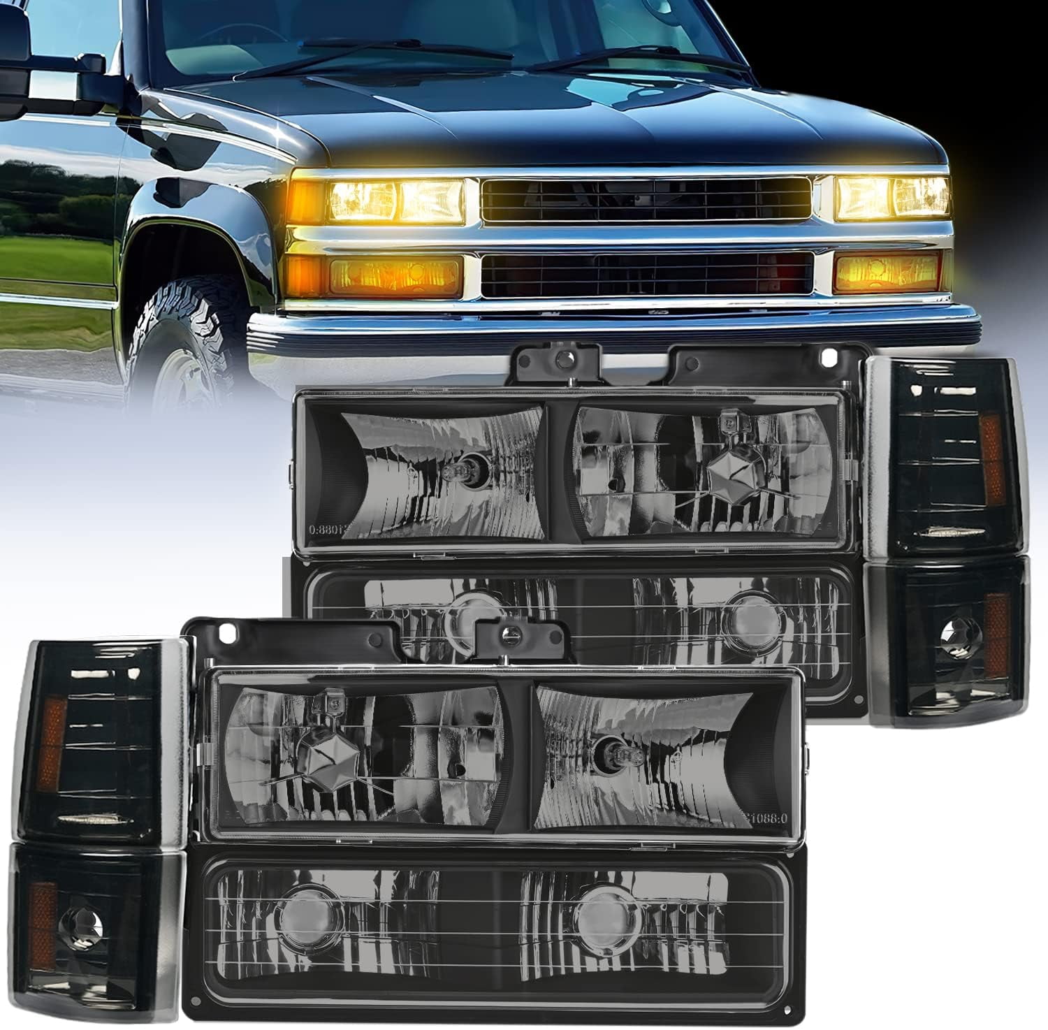 Nilight Headlight Assembly for 1994 1995 1996 1997 1998 GMC C10 Sierra ...