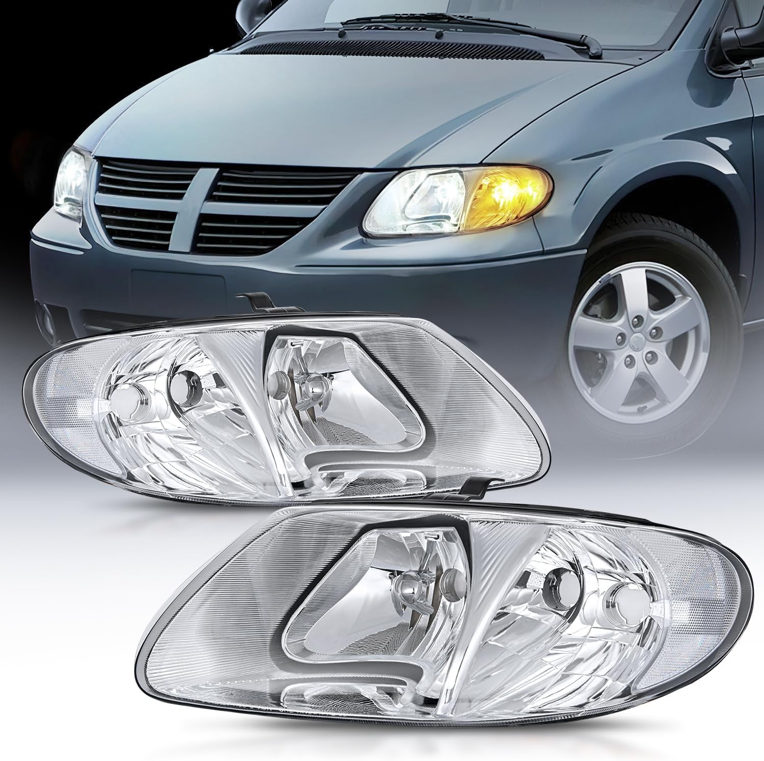 Nilight Headlight Assembly for 2001 2002 2003 2004 2005 2006 2007 Chrysler Town & Country 2001 ...