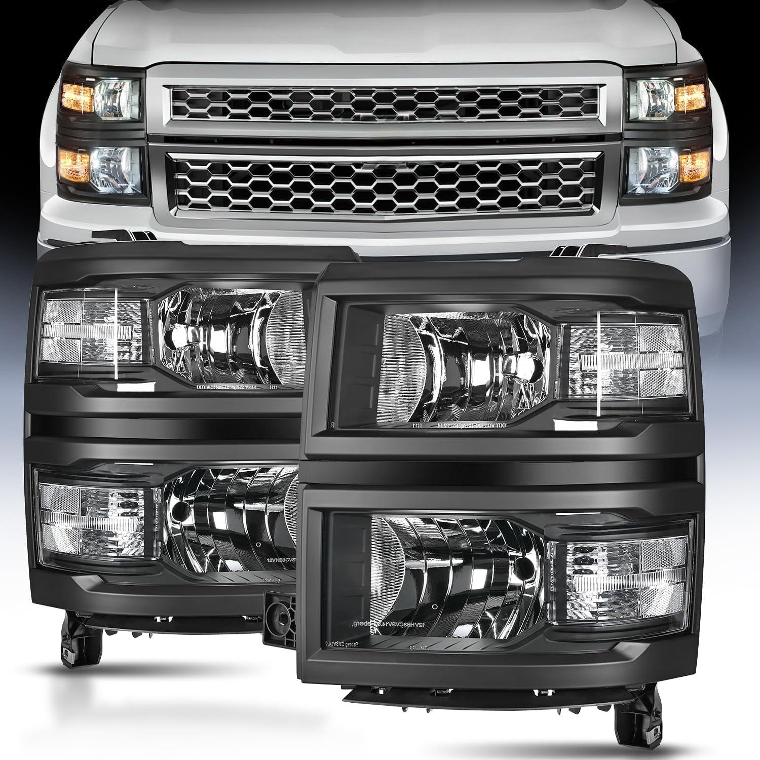 Nilight Headlight Assembly for 2014 2015 Chevy Silverado 1500 Pickup ...