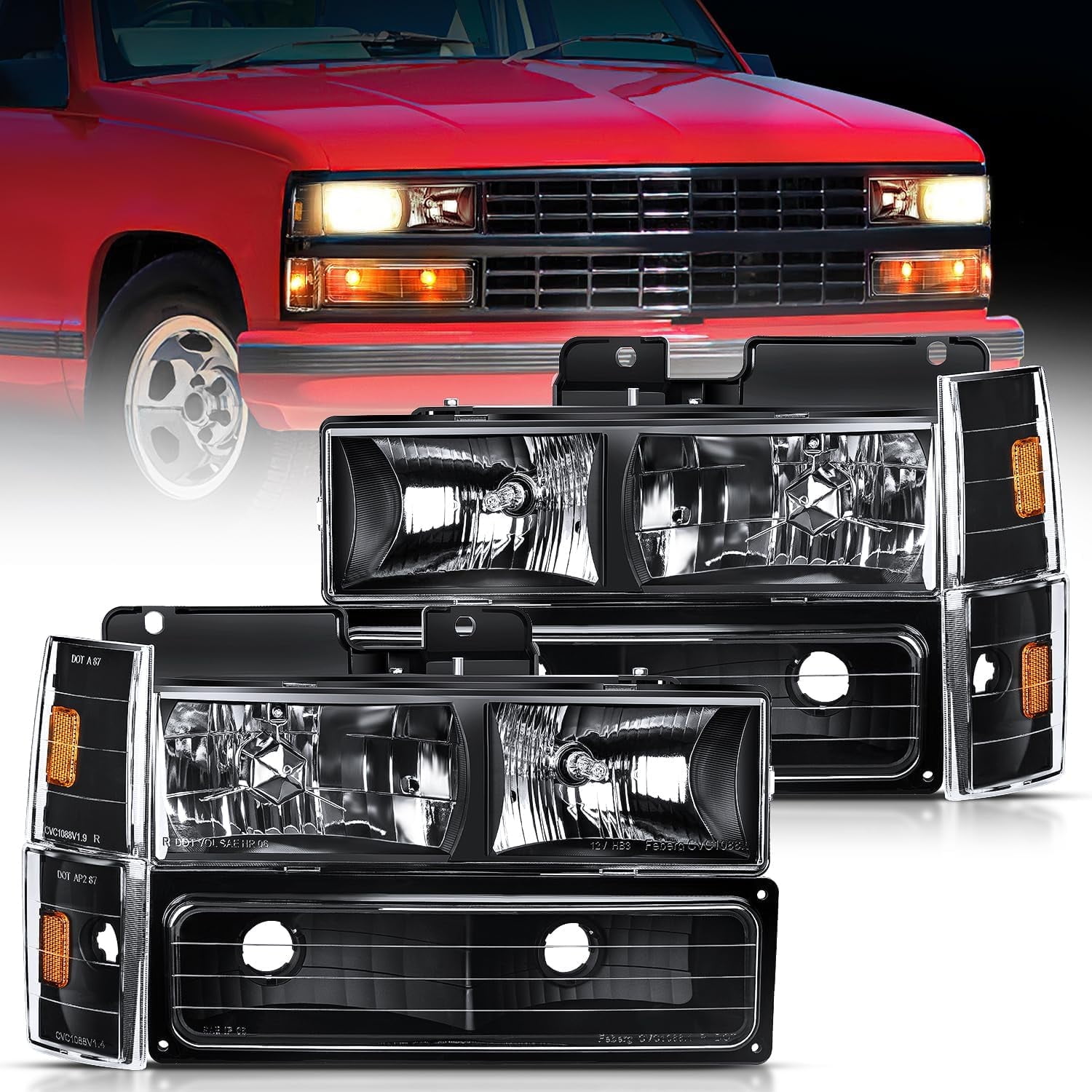 Nilight Headlight Assembly Compatible with 1988 1989 1990 1991 1992 ...