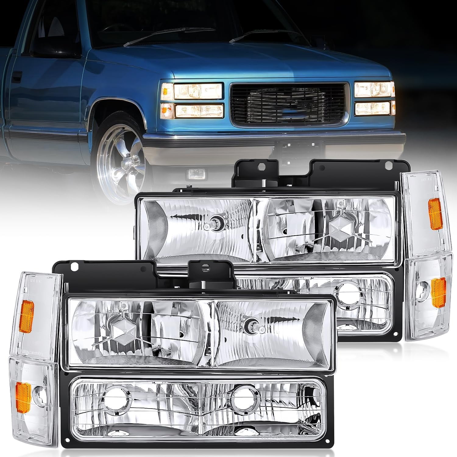 Nilight Headlight Assembly Compatible with 1988 1989 1990 1991 1992 ...