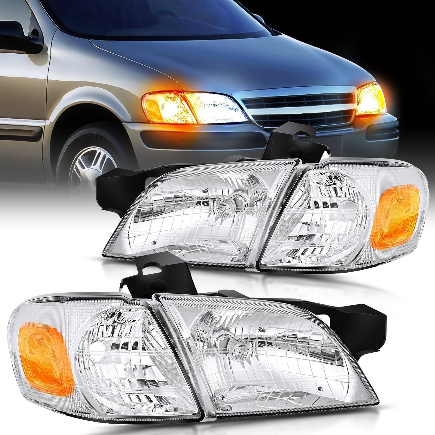 Nilight Headlight Assembly Compatible with 1997 1998 1999 2000 2001 ...