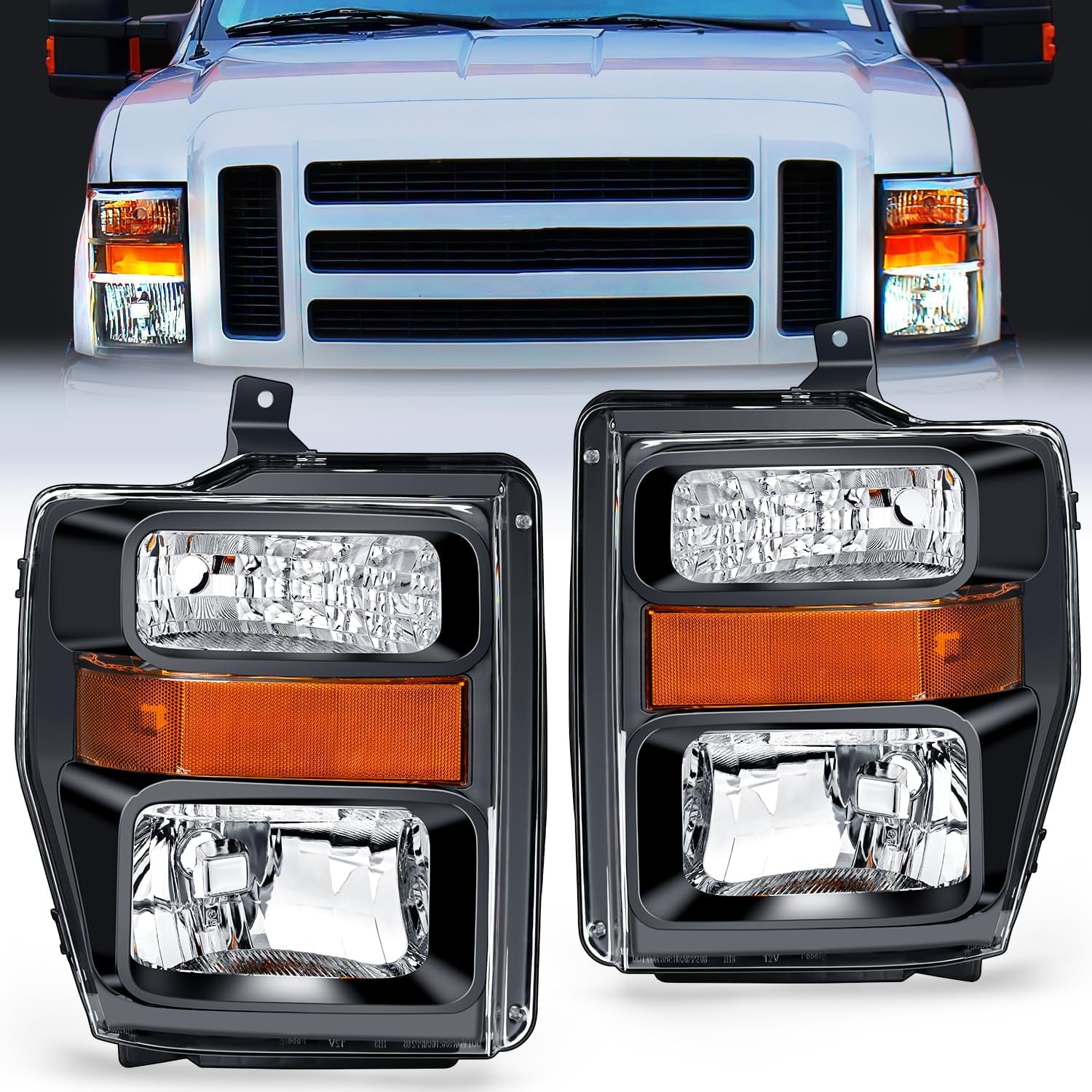 Nilight Headlight Assembly Compatible with 2008 2009 2010 Ford F250 ...