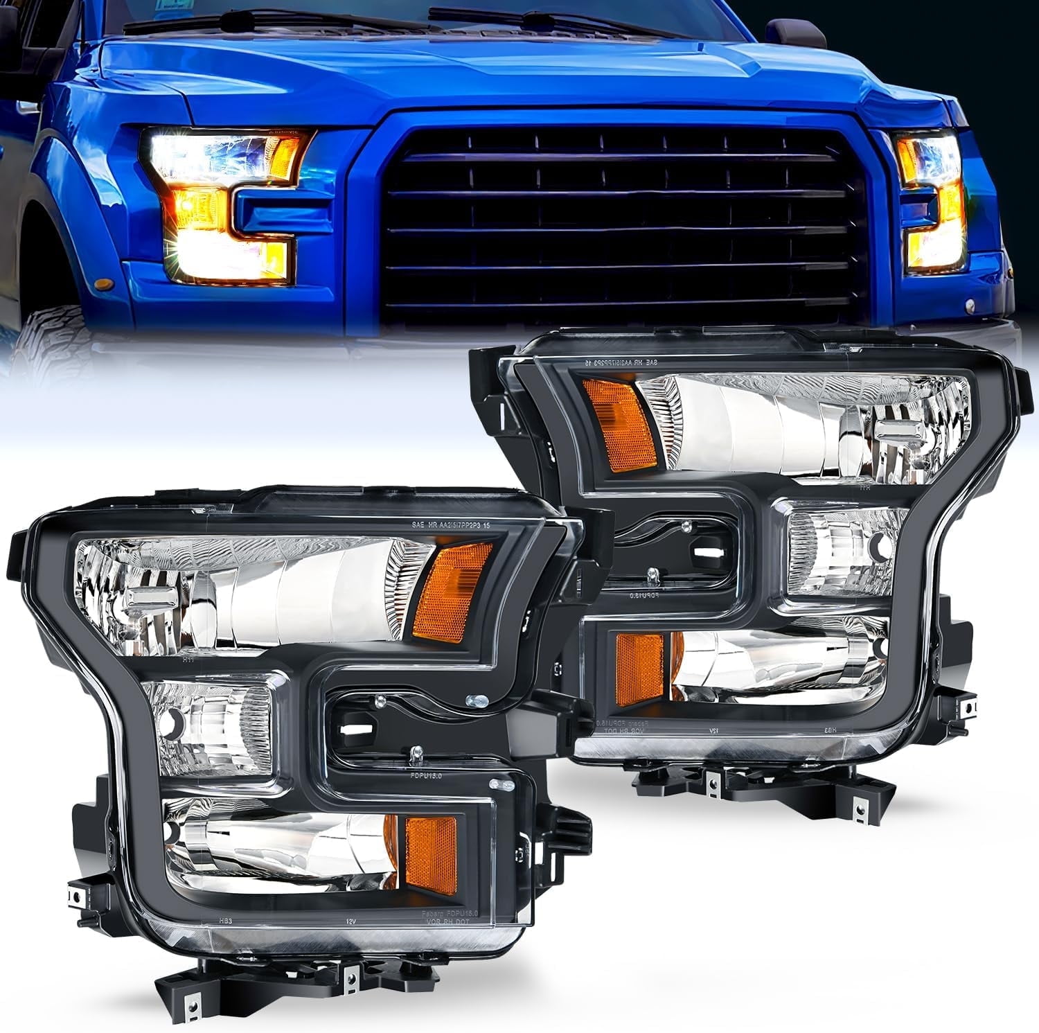 Nilight Headlight Assembly Compatible with 2015 2016 2017 Ford F-150 ...