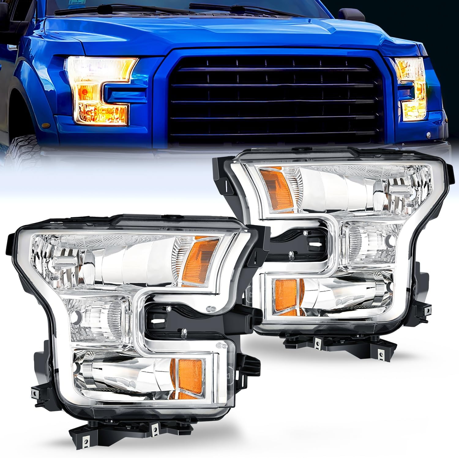 Nilight Headlight Assembly Compatible with 2015 2016 2017 Ford F-150 ...