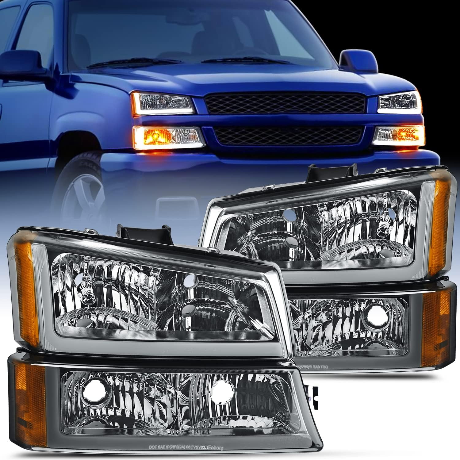 Nilight Headlights Assembly for 03 04 05 06 Chevy Silverado Avalanche ...