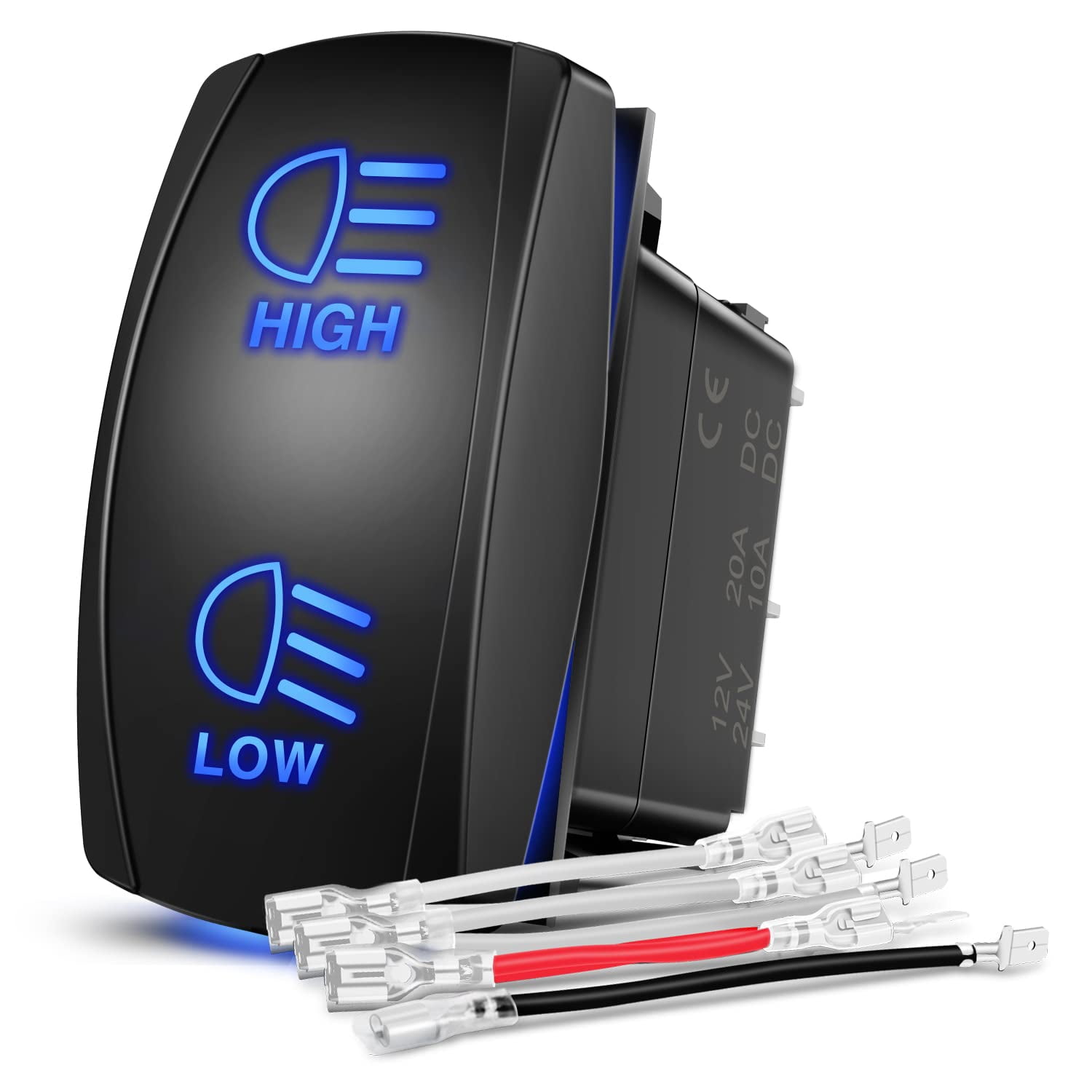 Nilight High Low Beam Headlights Rocker Switch Toggle On Off On Switch ...