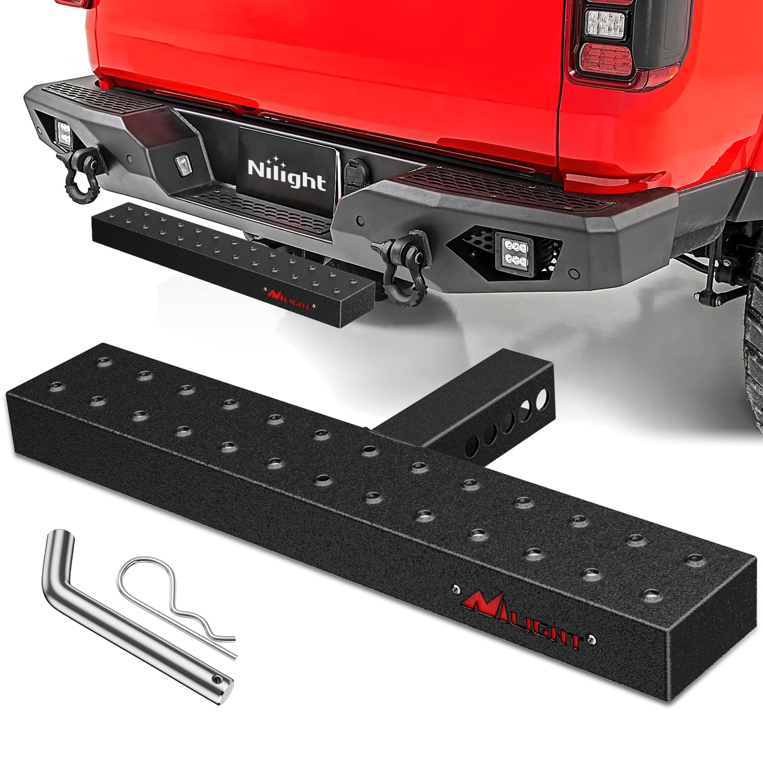 Nilight Hitch Step with 2" Hitch Receiver Rear Bumper Guard Protector ...