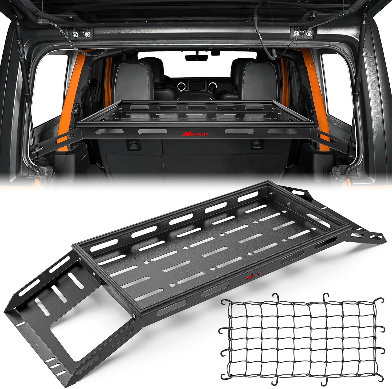Nilight Interior Storage Rear Trunk Cargo Rack Basket Tray Interior ...