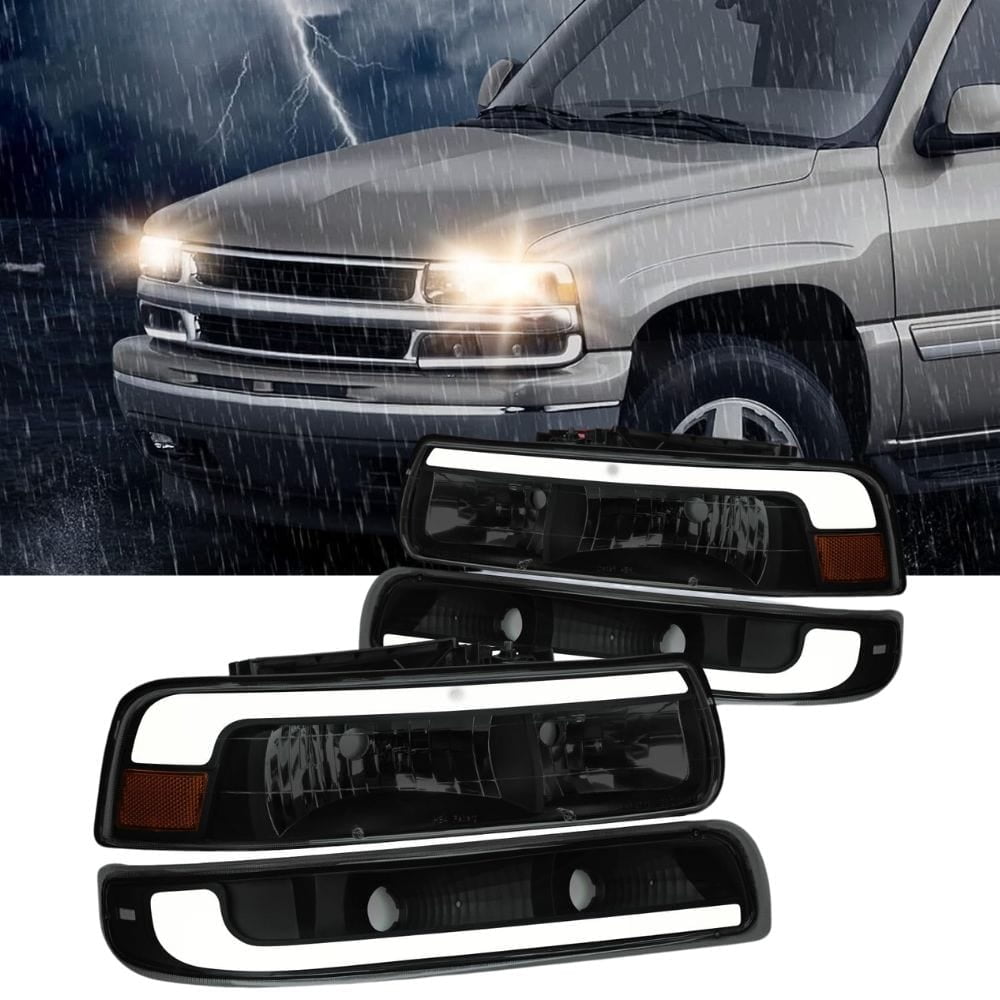 Nilight LED DRL Headlight Assembly for 1999 2000 2001 2002 Chevy ...