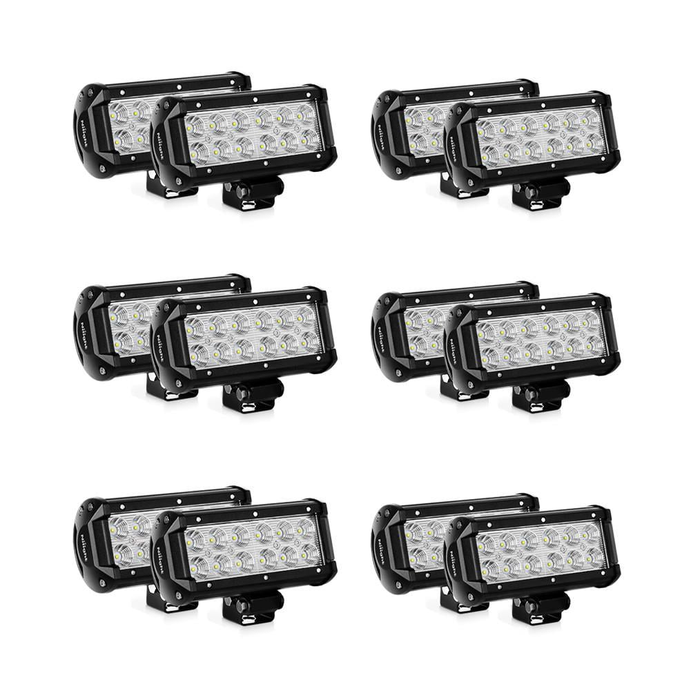 Nilight LED Light Bar 12 PCS 6.5 inch 36W LED Off Road Work Light Flood ...