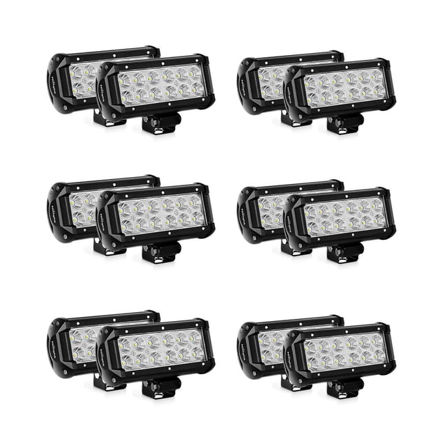 Nilight LED Light Bar 12 PCS 6.5 inch 36W LED Off Road Work Light Flood ...