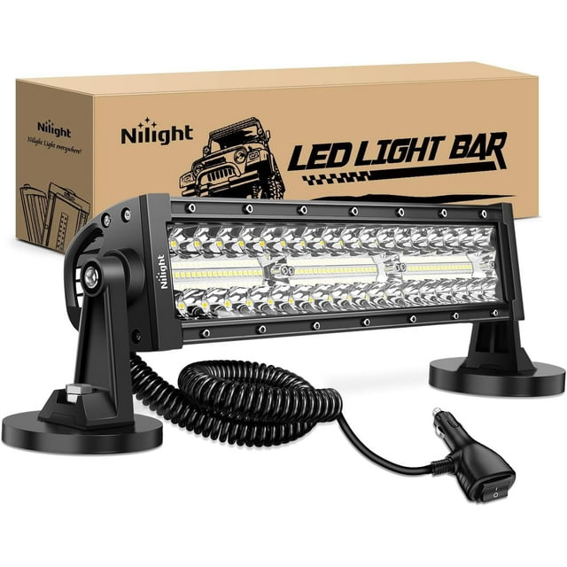 Nilight LED Light Bar 13.5Inch Triple Row Cigarette Lighter Wiring ...
