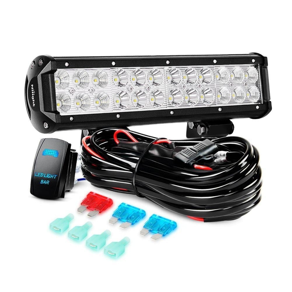 Nilight LED Light Bar 12 Inch 72W Spot Flood Combo, Waterproof Off Road ...