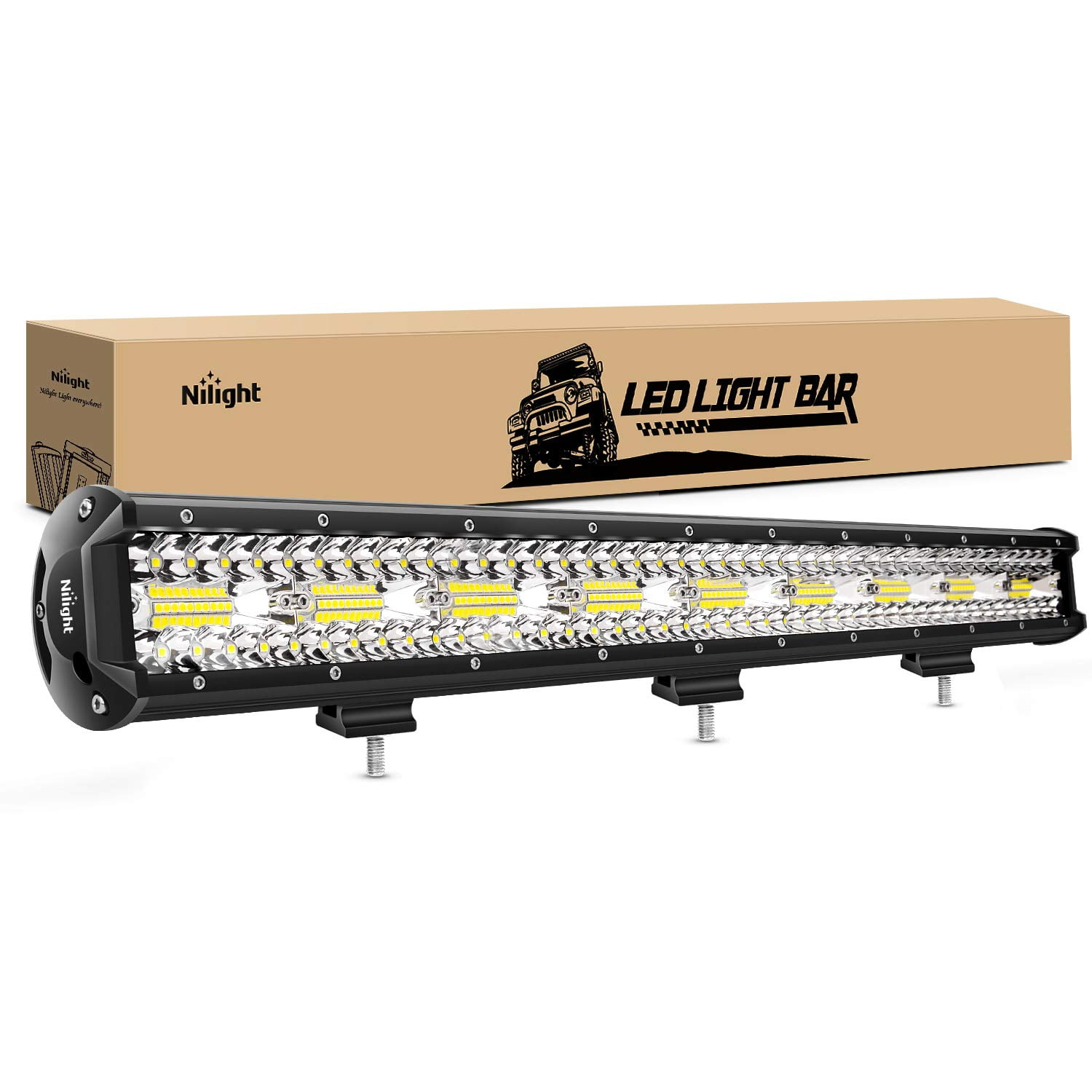 Nilight LED Light Bar RRF12 26Inch 540W 50000LM Spot Combo Triple Row ...