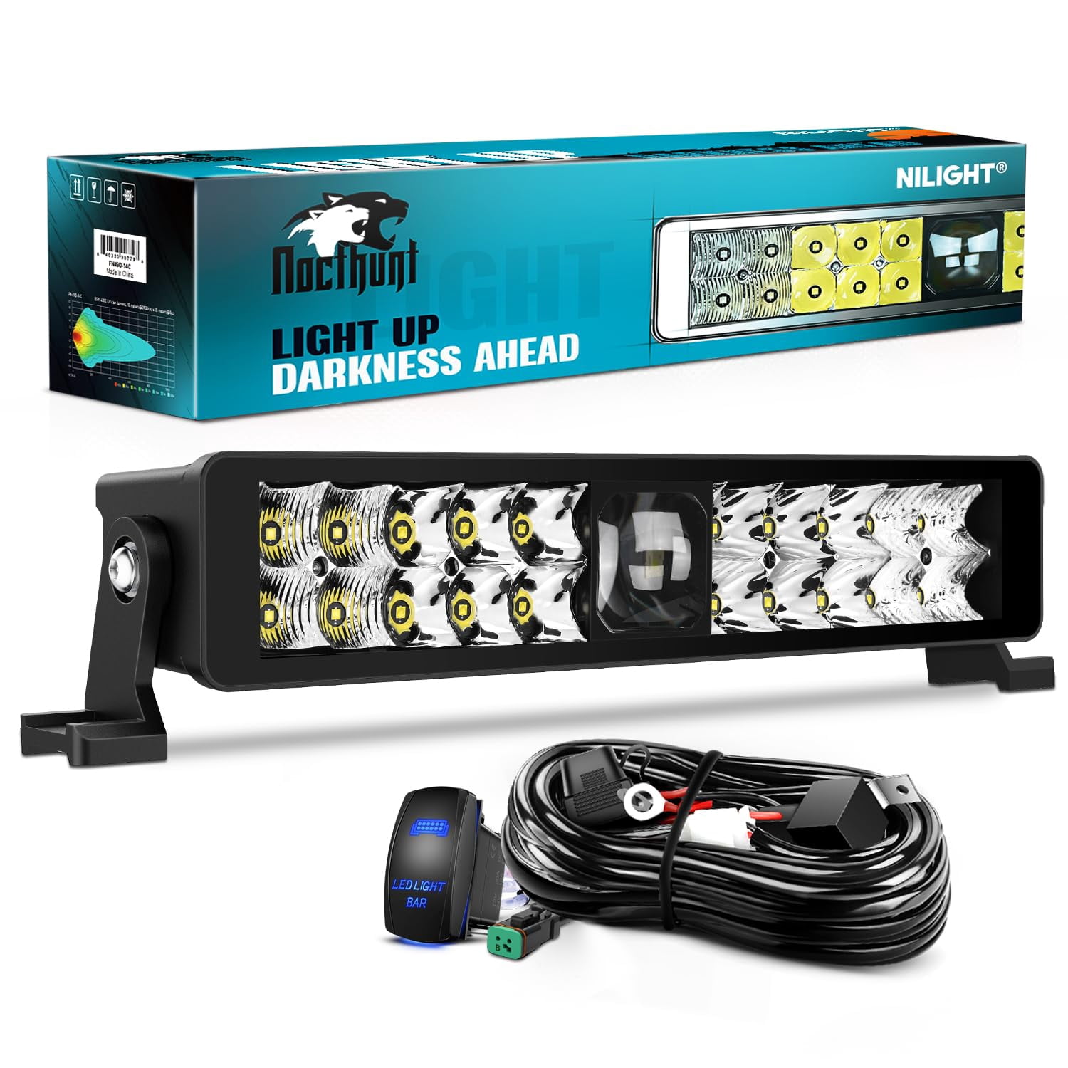 Nilight LED Light Bar SSF20 14 Inch 21LED Dual Row Spot Flood Combo ...