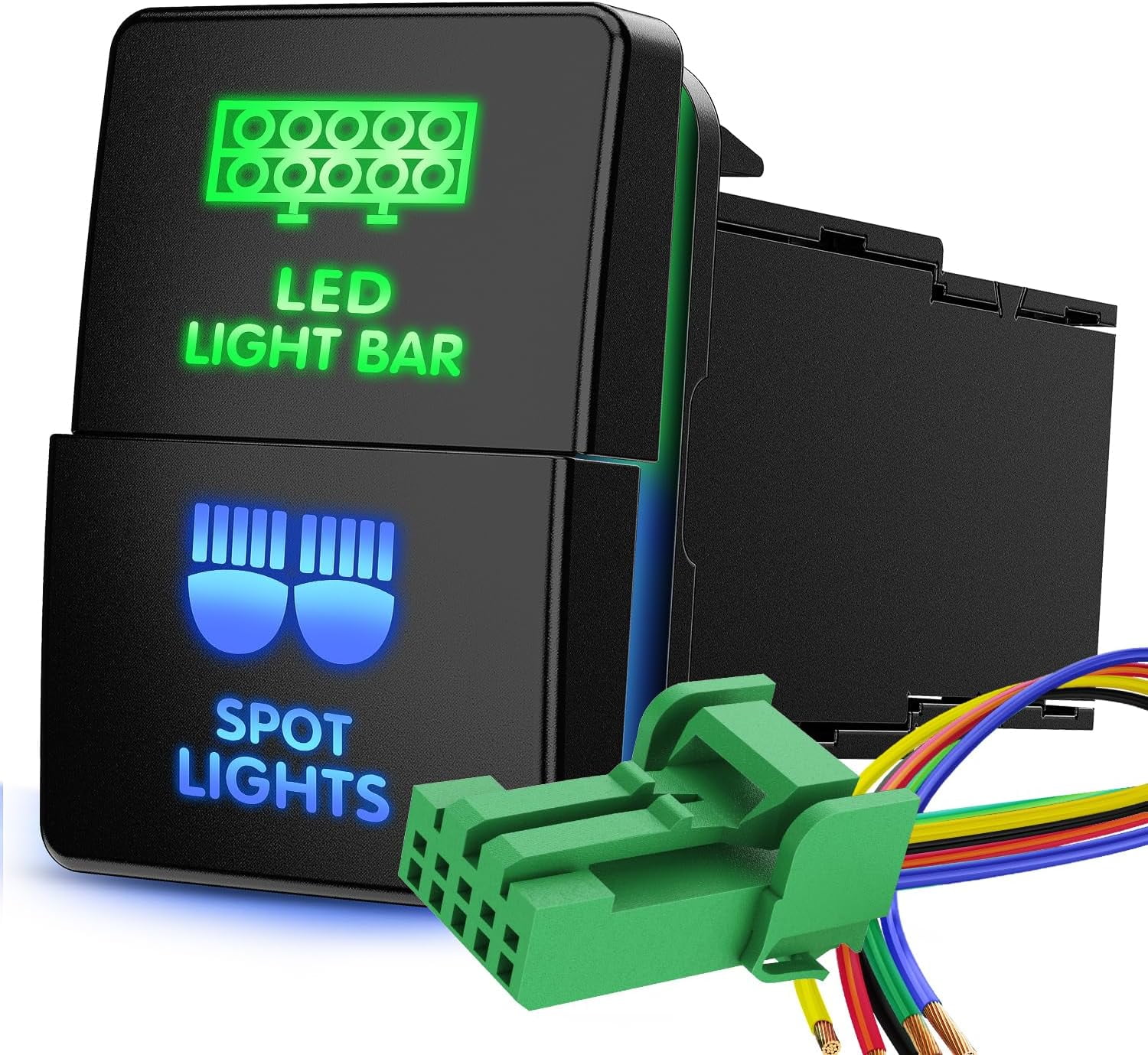 Nilight LED Light Bar & Sport Lights Dual Push Button Switch 12V ON Off ...