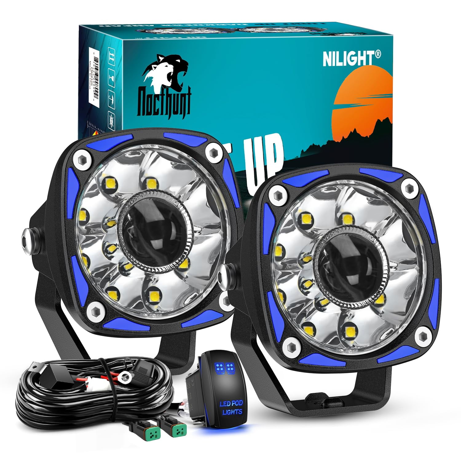 Nilight LED Light Pods 3 Inch 9LED H2FSDRound LED Offroad Driving ...