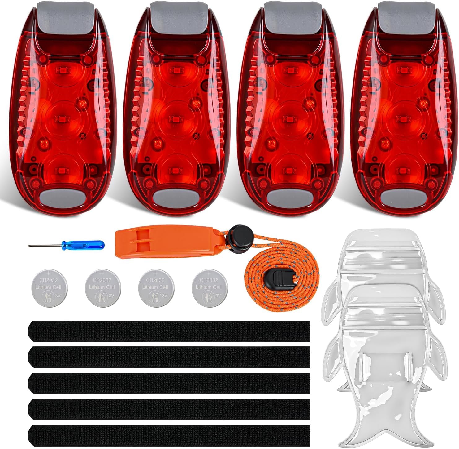 Nilight LED Safety Light 4PCS Red Marine Navigation Bike Tail Lights Three Modes Waterproof ...