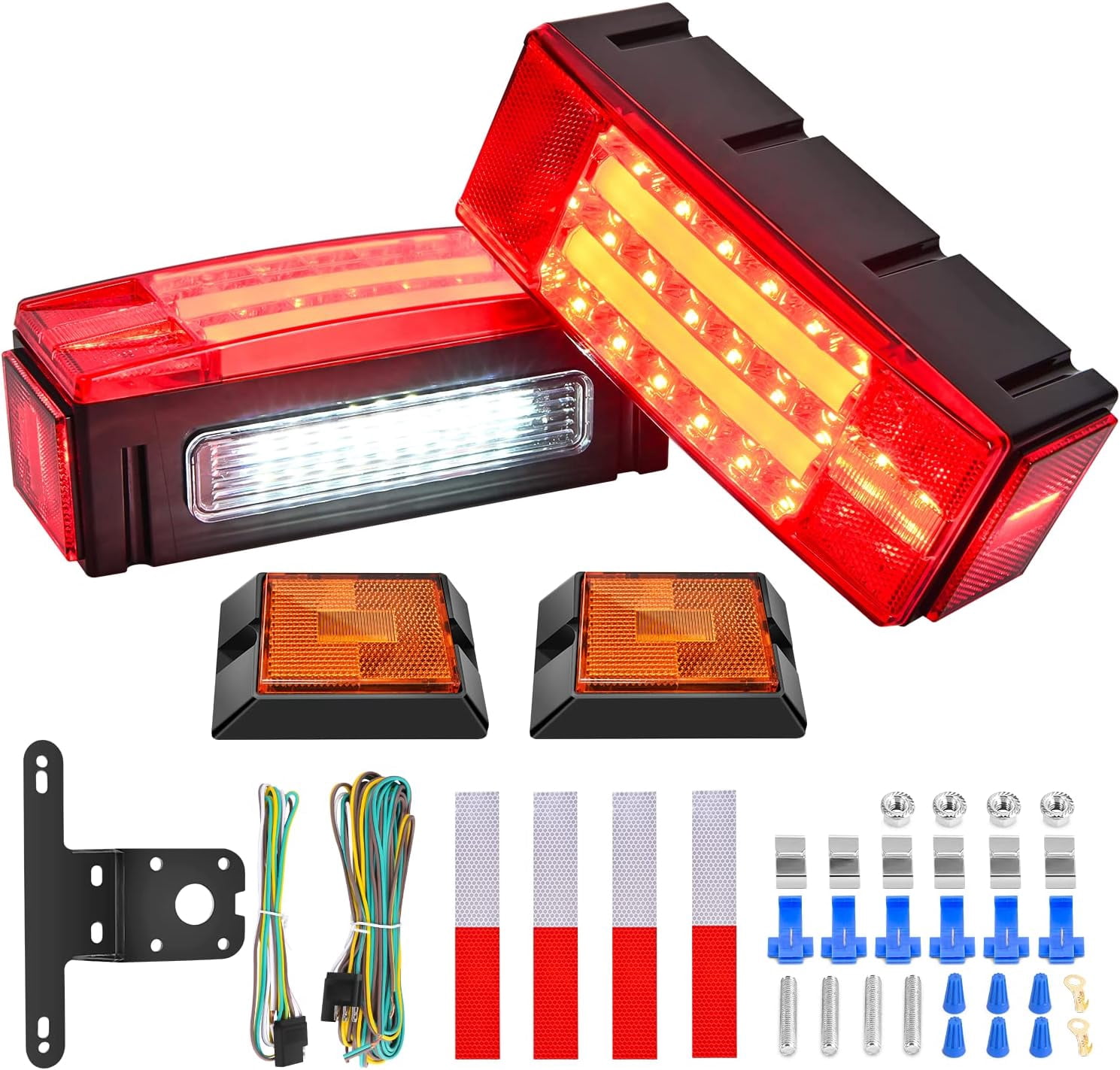Nilight 2PCS Rectangular LED Trailer Light Kit with Halo Glow ...