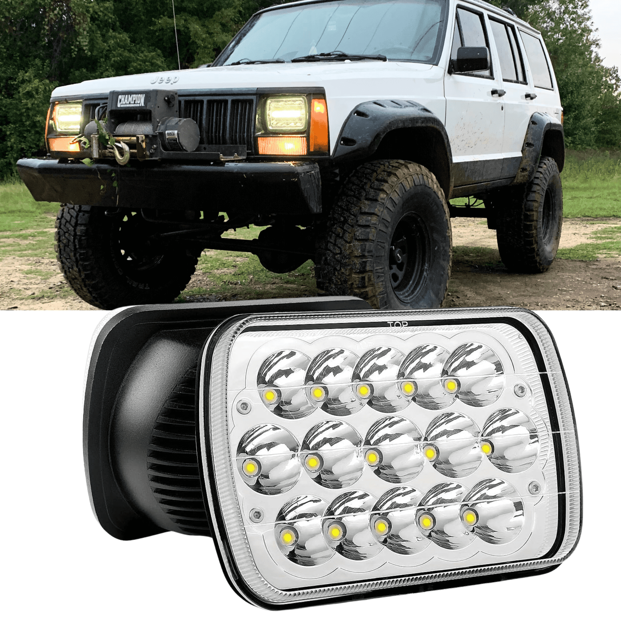 Headlights 45w 7x6 5x7 Hi/Lo Led Sealed Beam H6054 6053 6052 5054 Spare ...