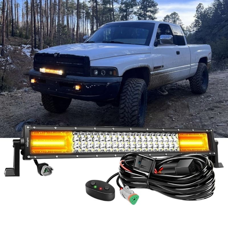 Nilight Led Light Bar 22inch 270W White & Amber Triple Row 13500LM ...