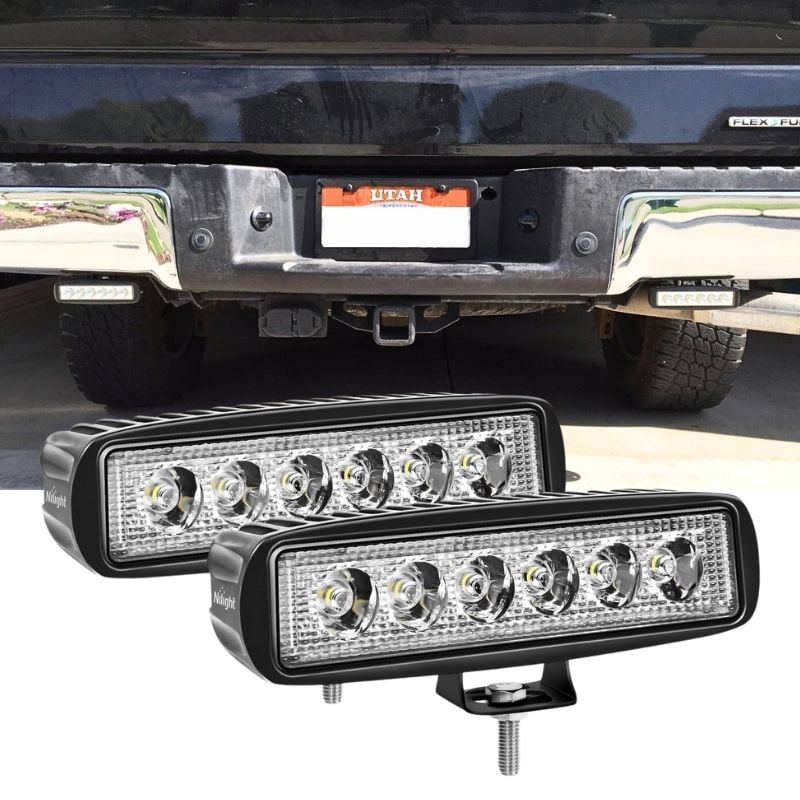 2 Pcs 6 Inch 18W Flood Led Work Light Spot Beam LED Pods Driving Lights ...