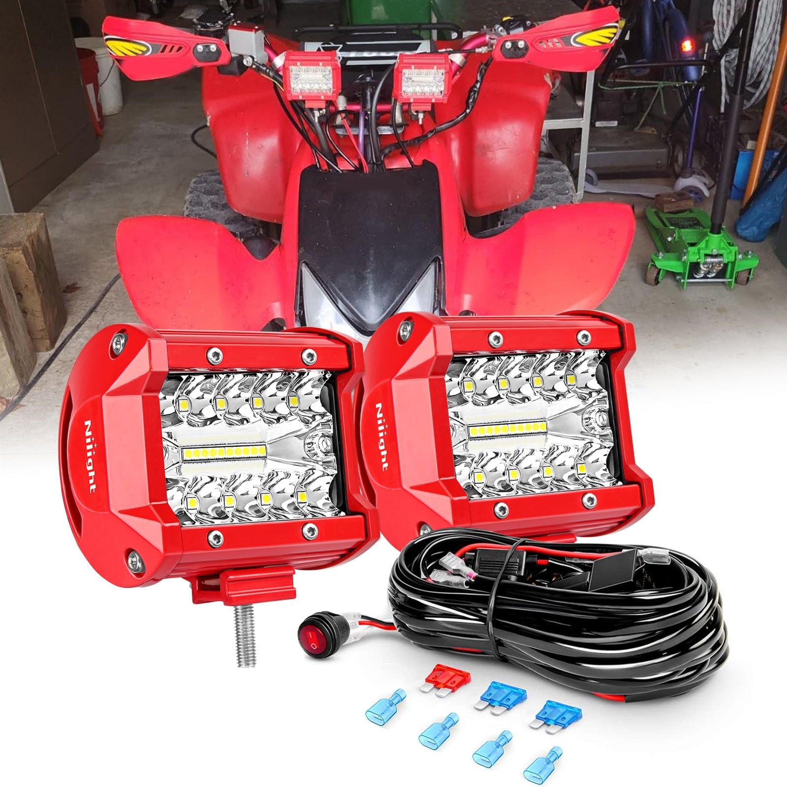 Nilight Led Light Bar 2Pcs60W 4inch Triple Row Spot Flood Combo Lights ...