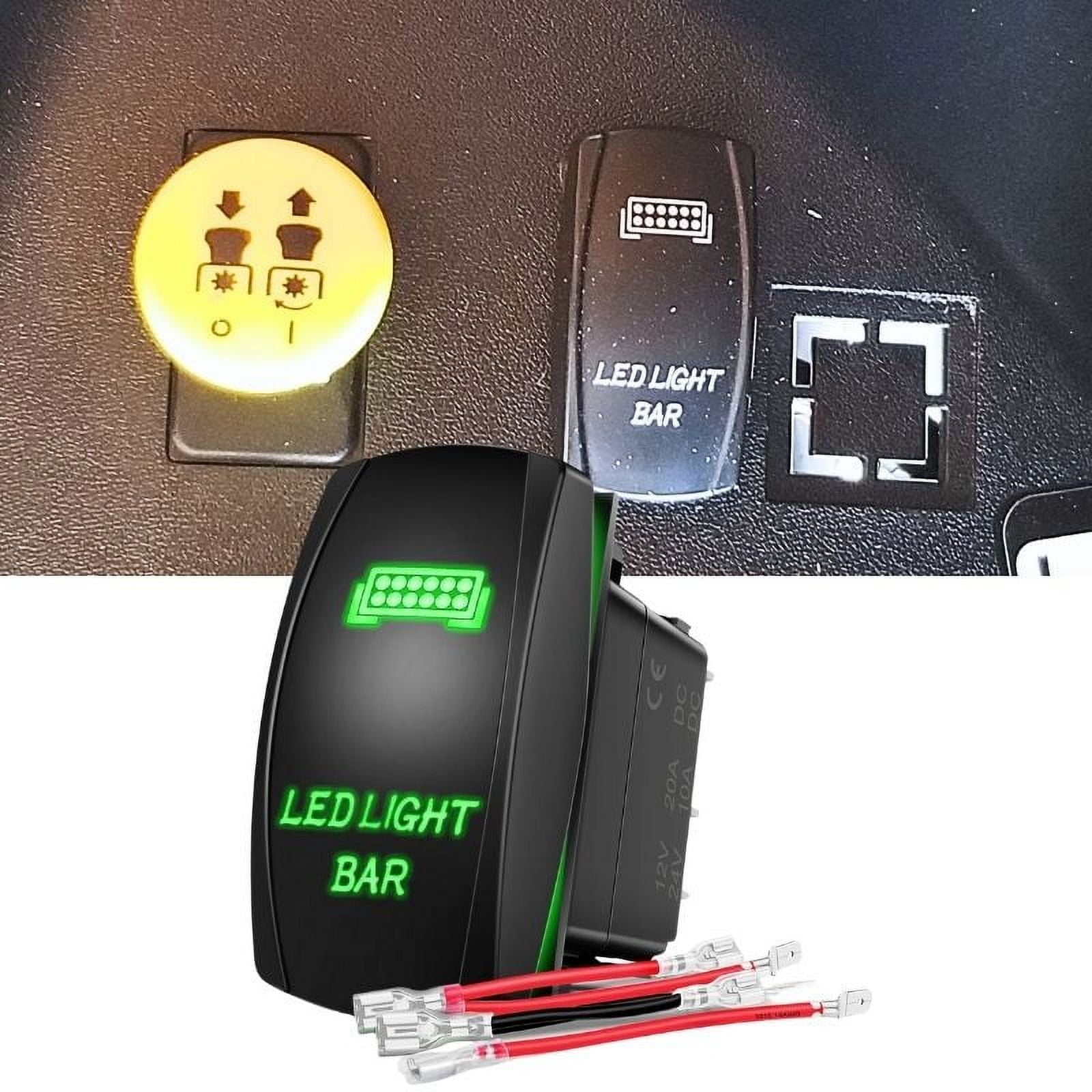 LED Light Bar Rocker Switch 5Pin Laser On/Off LED Light 20A/12V 10A/24V ...
