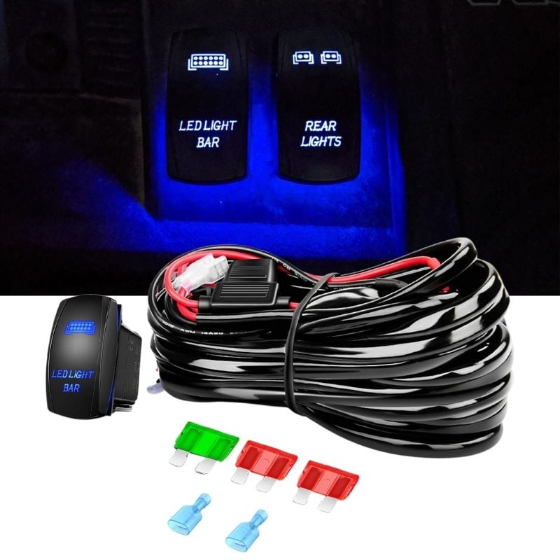 Nilight Led Light Bar Wiring Harness Kit 12AWG Heavy Duty 12V 5Pin ...