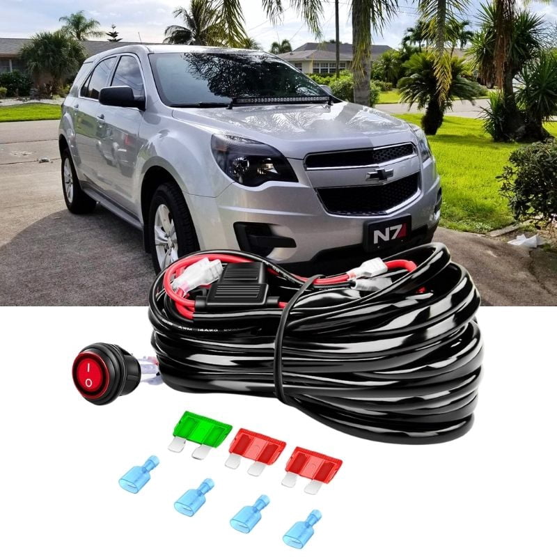 Nilight Led Light Bar Wiring Harness Kit - 2 Leads 12AWG Heavy Duty 12V ...