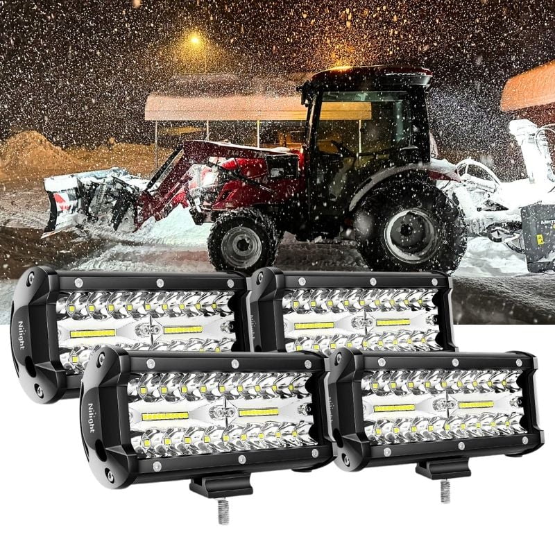 4Pcs 6.5 Inch LED Light Bar Pod Lights, Fog/Driving/Off Road Lights ...