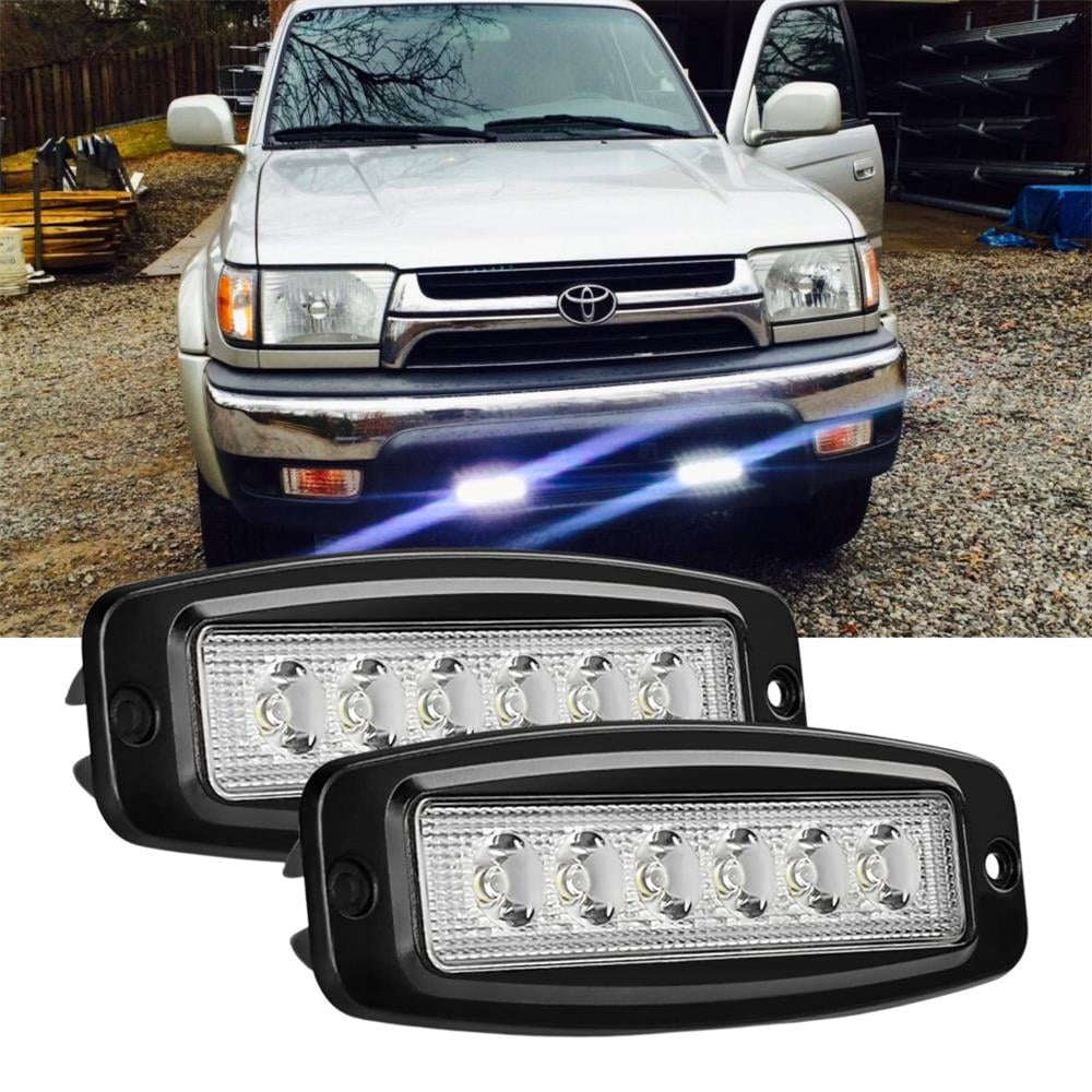 2Pcs 5" Single Row LED Light Bar 18W Super Bright Spot Flush Mount LED ...