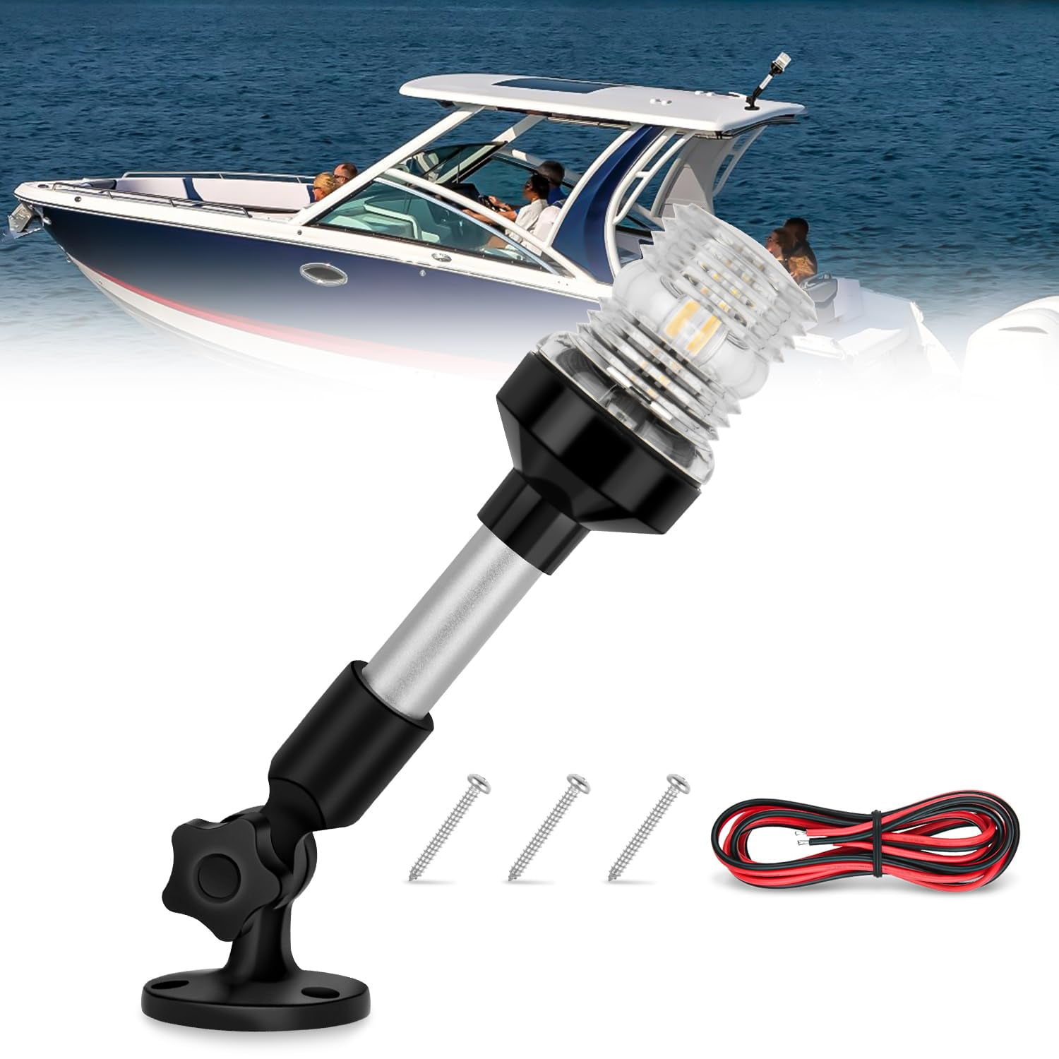 Nilight Marine Boat Stern OIF8 Light 9Inch White Fold Down Anchor ...