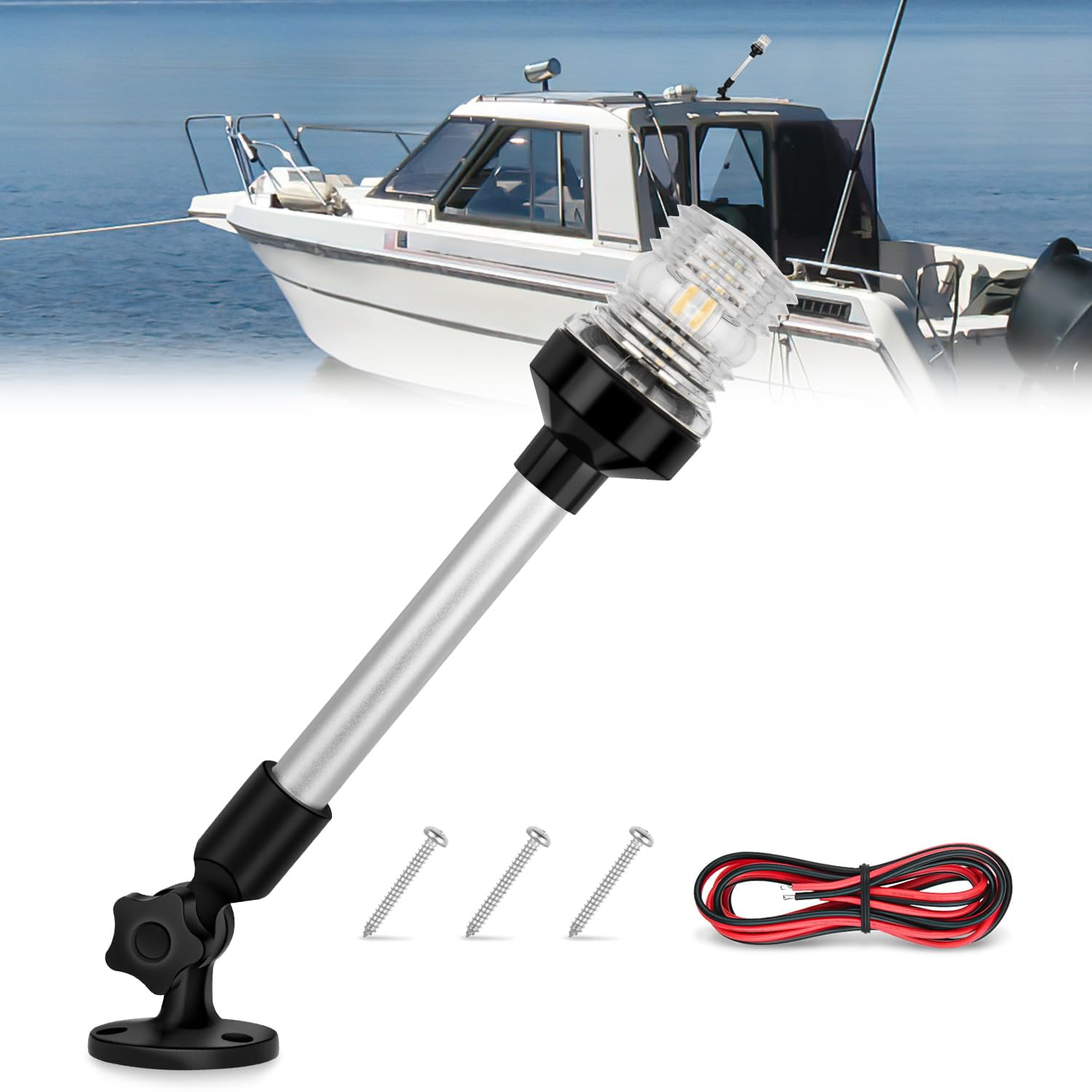 Nilight Marine Boat Stern SSF20 Light 12Inch White Fold Down Anchor ...