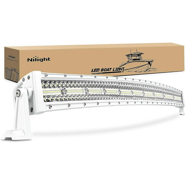 Nilight Marine LED Light Bar Navigation Lights 42Inch Curved White Spot ...
