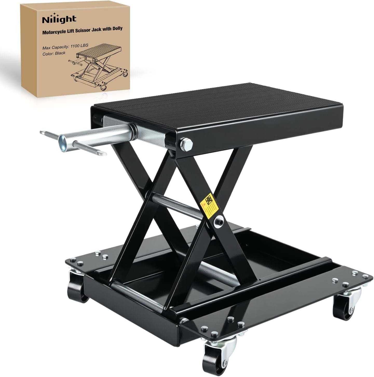 Nilight Motorcycle Lift 1100 LBS ATV Scissor Lift Jacks with Dolly ...