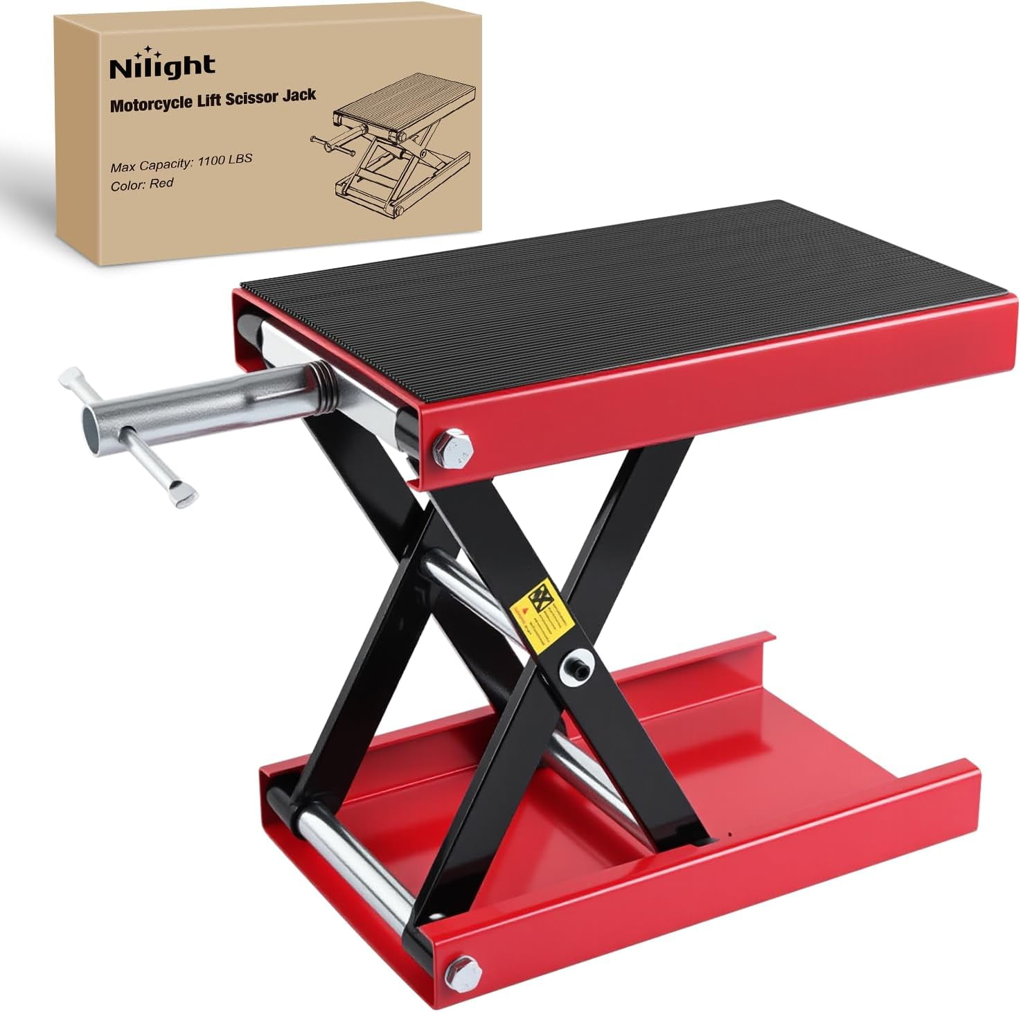 Nilight Motorcycle Lift Jack 1100 LBS Scissor Jack Stand Lift from 3.4 ...