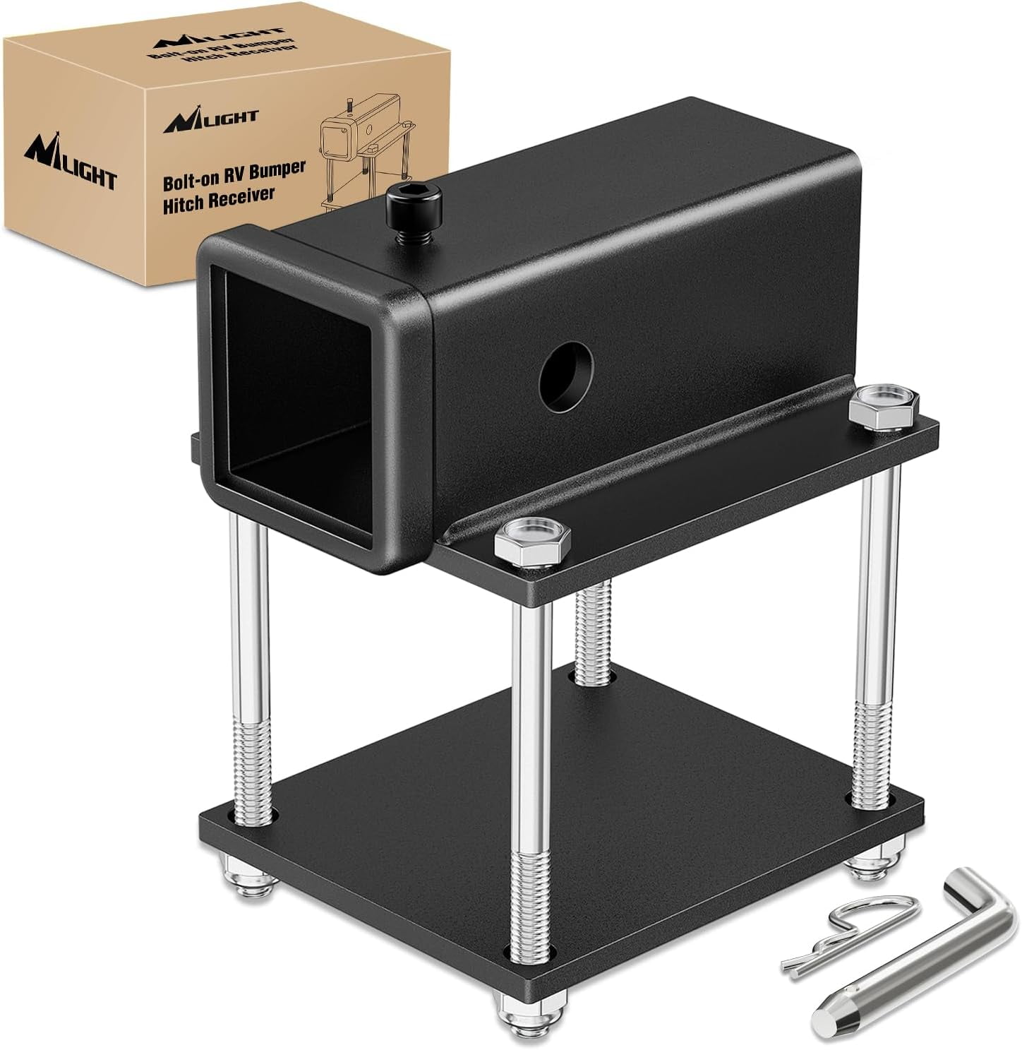 Nilight RV Bumper Hitch Receiver Fits for 4-4.5 inches Beams 2 inch ...