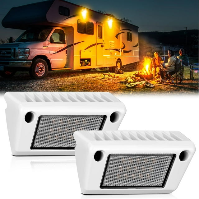 Nilight RV Exterior Light 2PCS 5 Inch Porch Lights Amber Beam 12V 24V ...