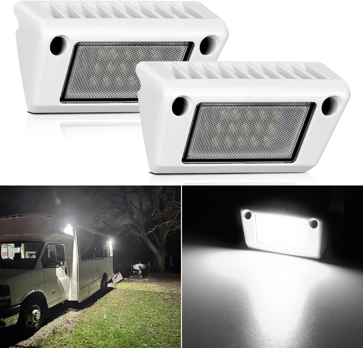 Nilight RV Exterior Light 2PCS 5Inch Porch Lights White Beam 12V 24V ...