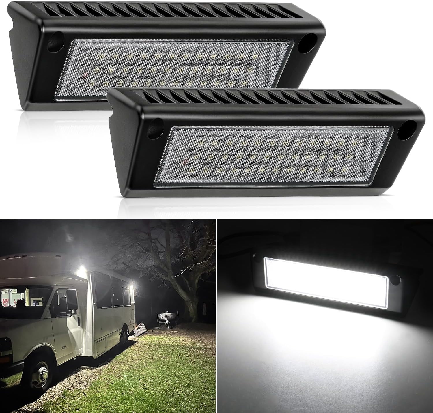 Nilight RV Exterior Light 2PCS 9 Inch Porch Lights White Beam 12V 24V ...