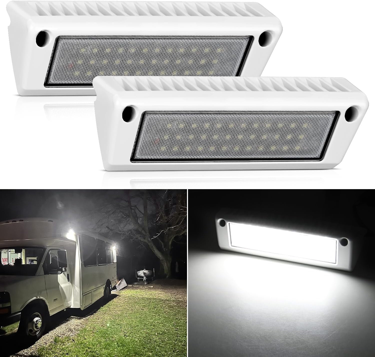 Nilight RV Exterior Light 2PCS 9 Inch Porch Lights White Beam 12V 24V ...