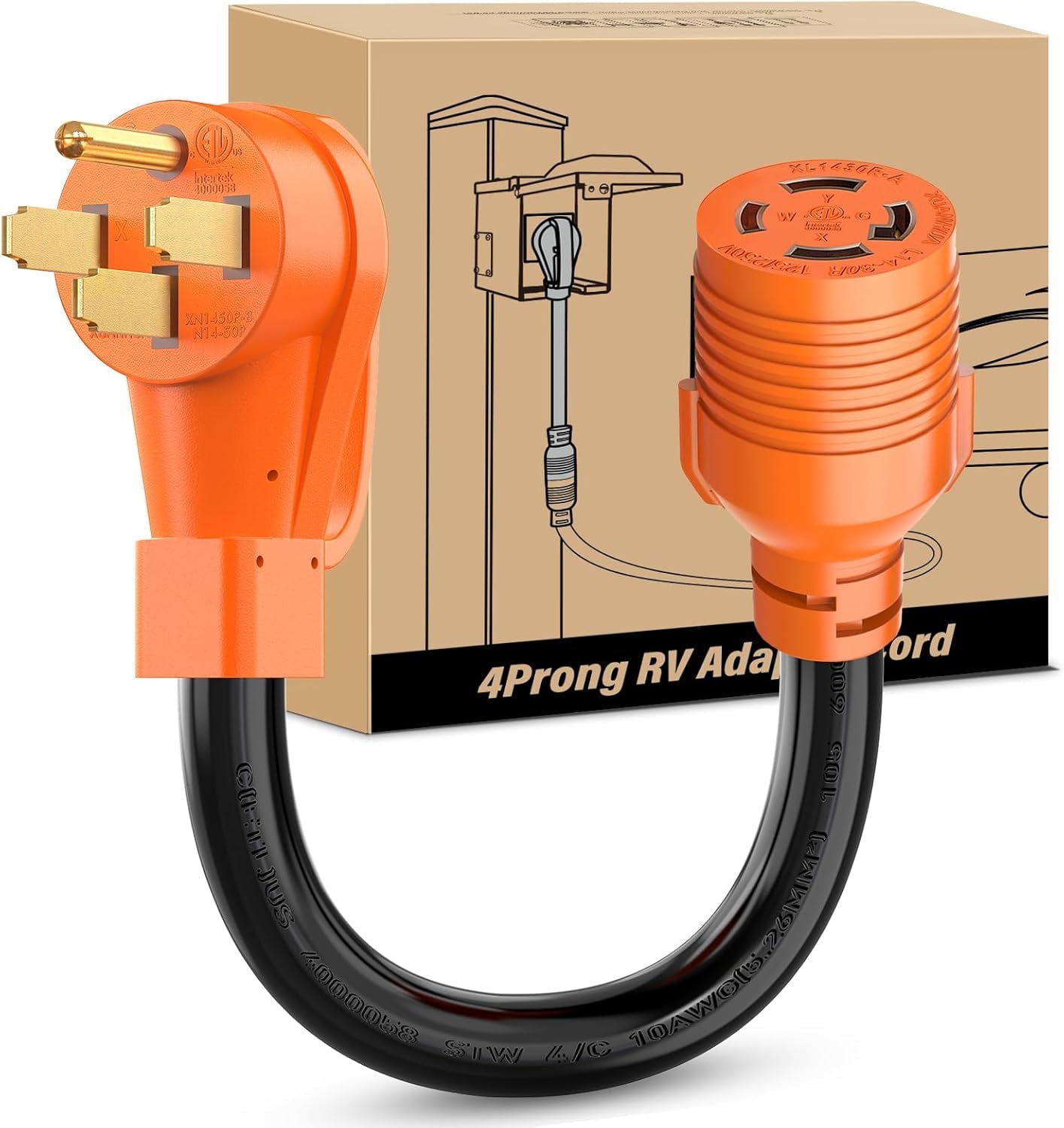 Nilight RV Generator Adapter Cord 50 Amp to 30 Amp 4 Prong Pure Copper ...