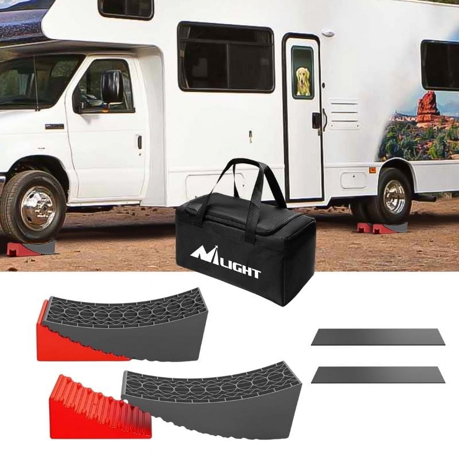 Nilight RV Leveler 2 PcsCamper Leveling Blocks Ramp Support Dual Axles ...