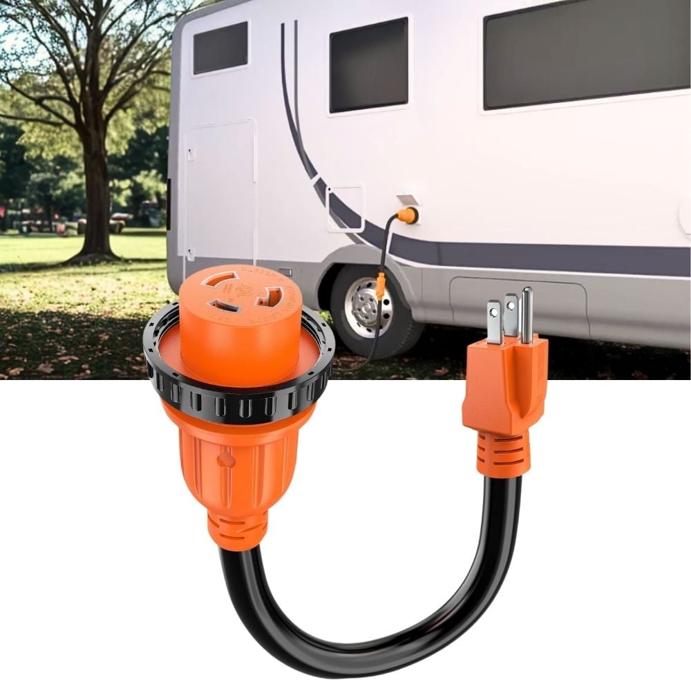 Nilight RV Locking Adapter Cord 15 Amp to 30 Amp Pure Copper Heavy Duty ...